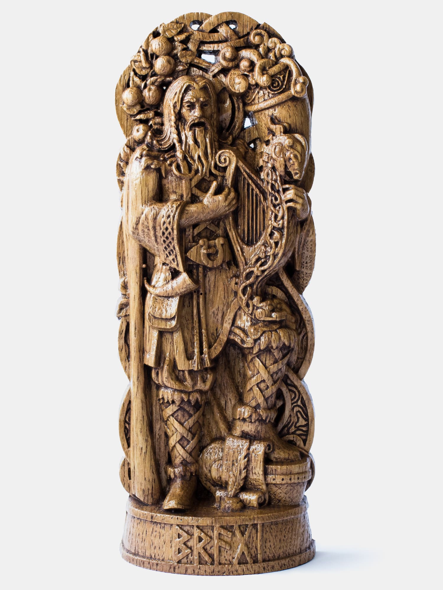 Bragi Figure - Norse God of Music Singing with Drum and Quill – Blagowood