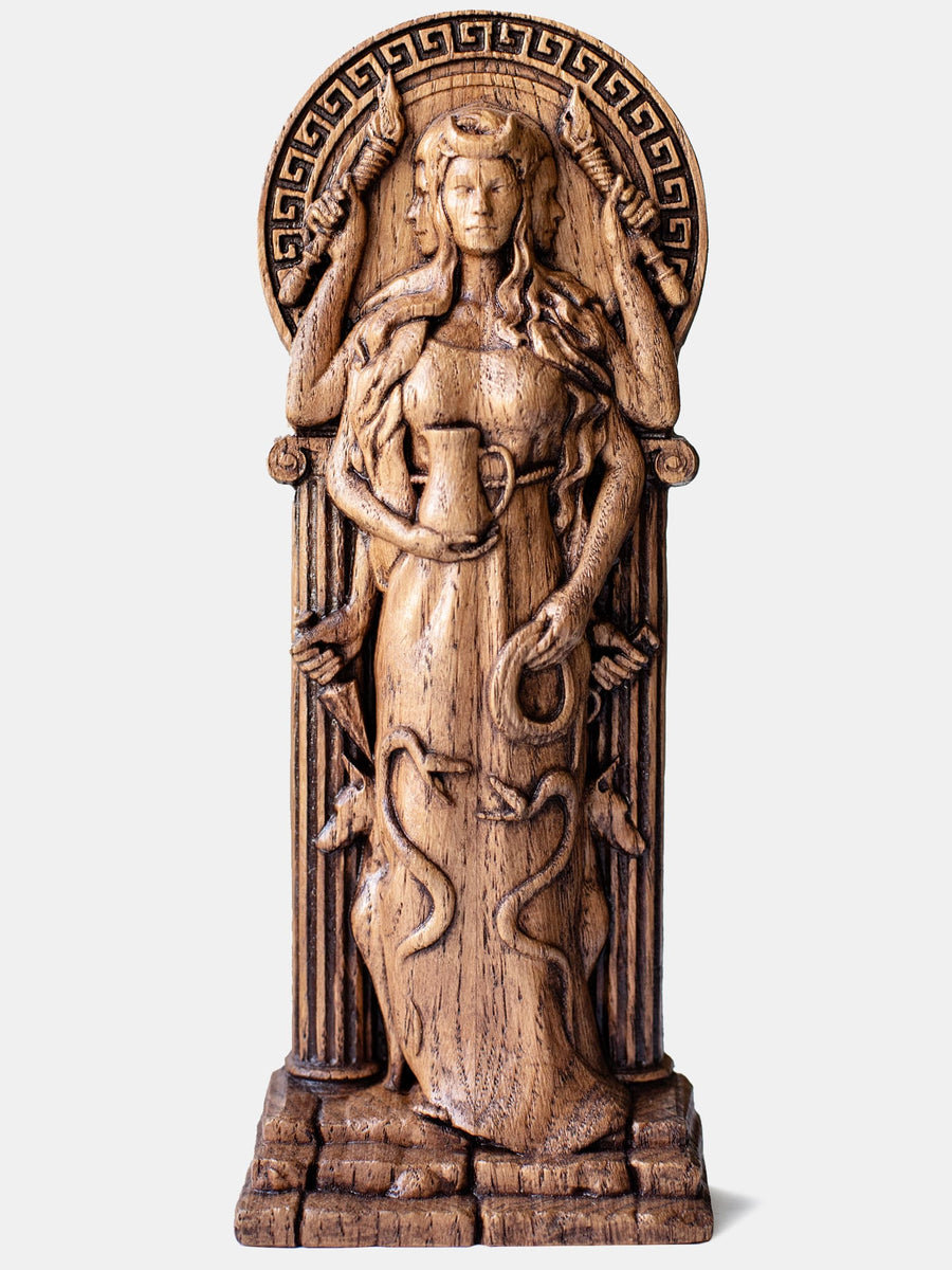 Hecate Goddess Statue | Wooden Hecate Figurine | Blagowood
