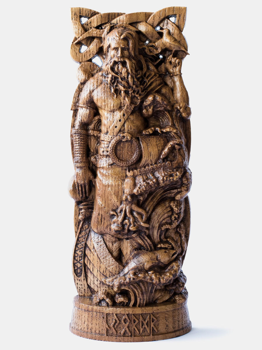 Njord Figure - Norse God in Boat with Seagull – Blagowood