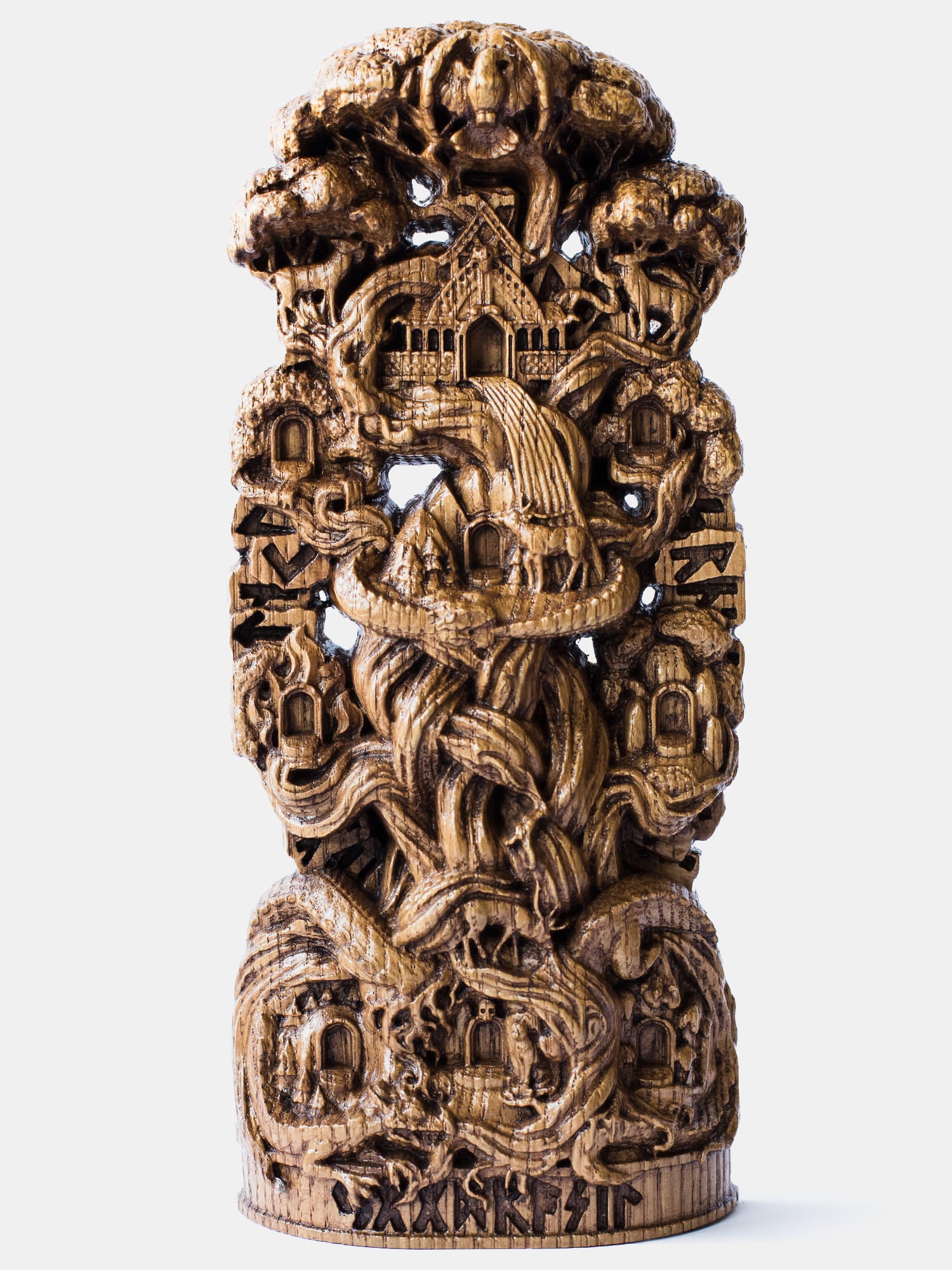 Yggdrasil Wooden Statue - Norse World Tree with Nine Worlds – Blagowood